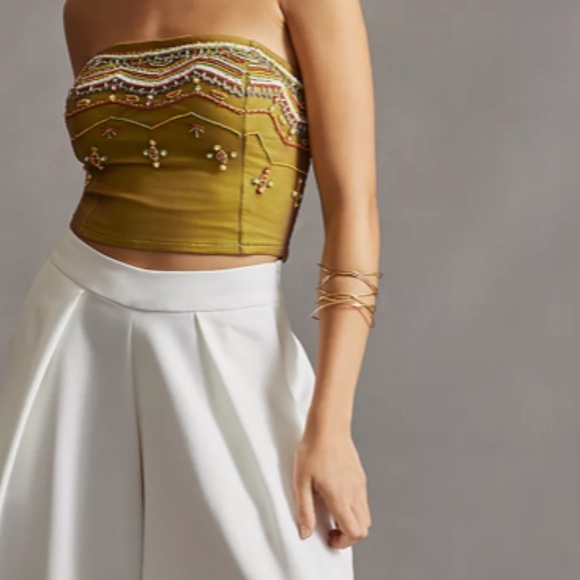 Anthropologie | Tops | Nwt By Anthropologie Embroidered Beaded Tube Top ...